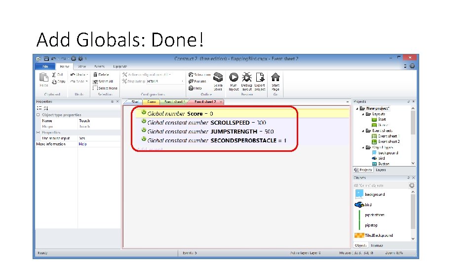 Add Globals Add Globals Step 1 Doubleclick Event