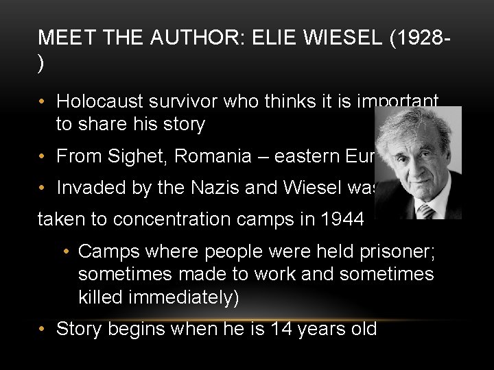 NIGHT By Elie Wiesel BELLRINGER 11614 It is