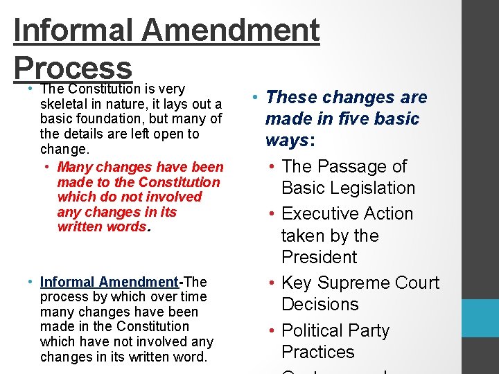 Chapter 3 Section 3 Constitutional Change by Other