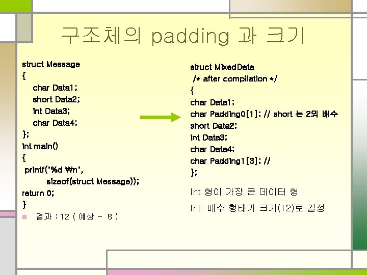 Structure Byte Padding Byte Alignment Padding Byte N