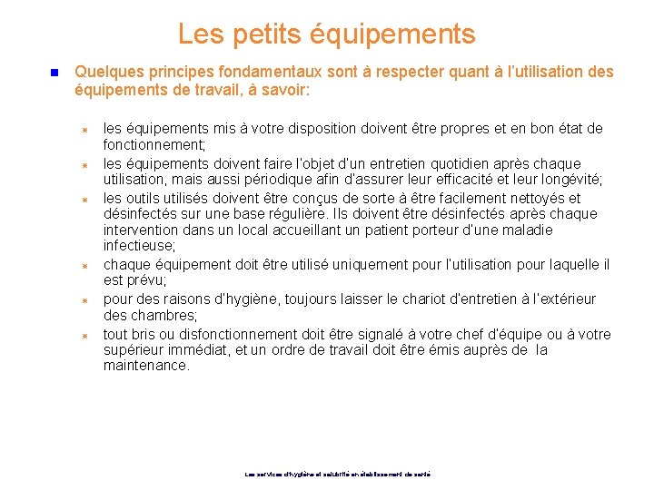 PROGRAMME DE FORMATION EN HYGINE ET SALUBRIT 2007