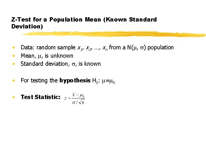 Statistics 201 Lecture 24 Back to Significance Testing