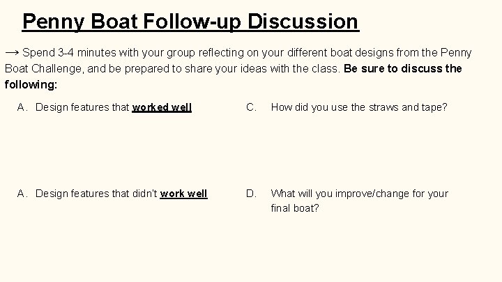 STEM Lab 2 Penny Boat Challenge The Challenge