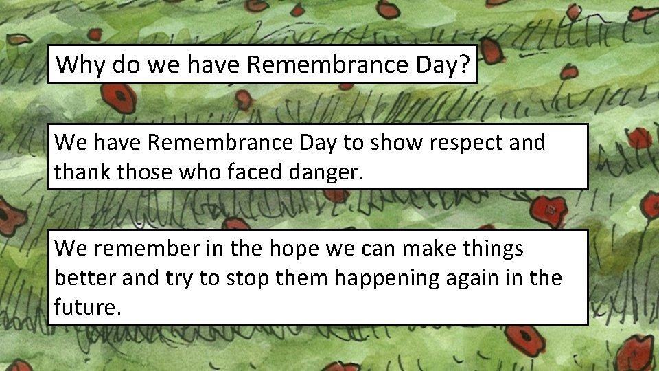 Remembrance Day What does remembrance mean Remembrance is
