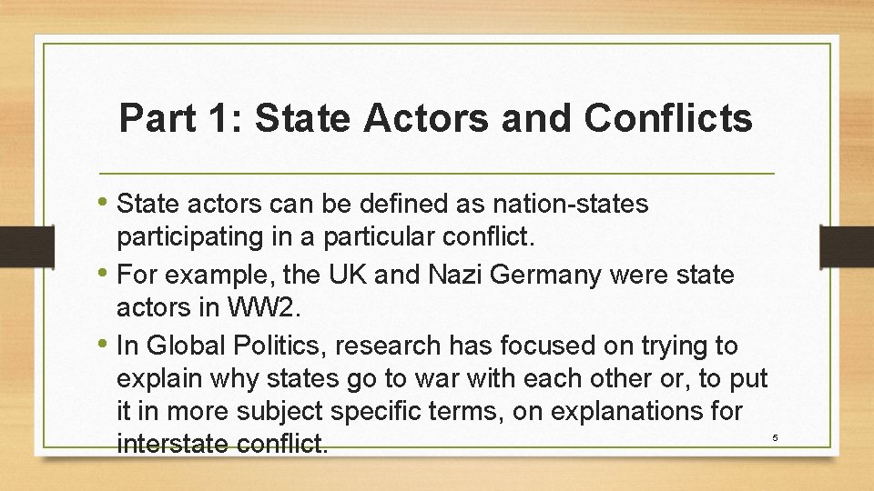 Unit 4 Lesson 11 Parties to Conflict IB