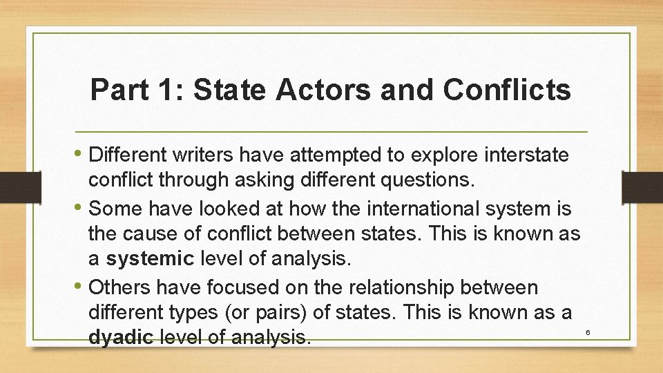 Unit 4 Lesson 11 Parties to Conflict IB