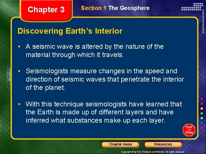 Chapter 3 The Dynamic Earth Table of Contents