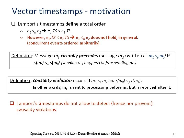 Distributed Synchronization outline q Introduction q Causality and