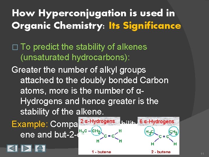 Class xi CHEMISTRY LESSON HYPERCONJUGA TION objectives What
