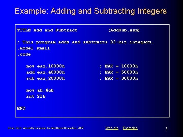 Assembly Language for IntelBased Computers Kip Irvine Chapter