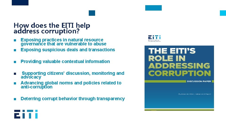 The EITIs role in addressing corruption 19 October