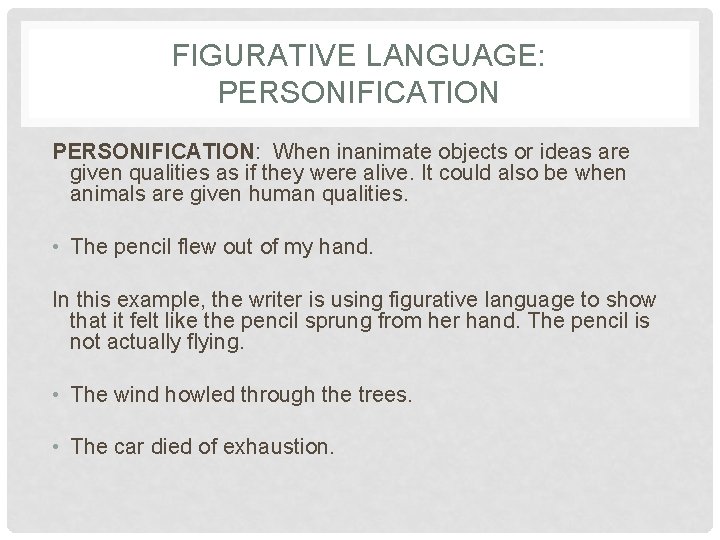THE GREAT GATSBY PATHETIC FALLACY FIGURATIVE LANGUAGE PERSONIFICATION