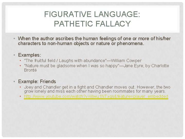 THE GREAT GATSBY PATHETIC FALLACY FIGURATIVE LANGUAGE PERSONIFICATION