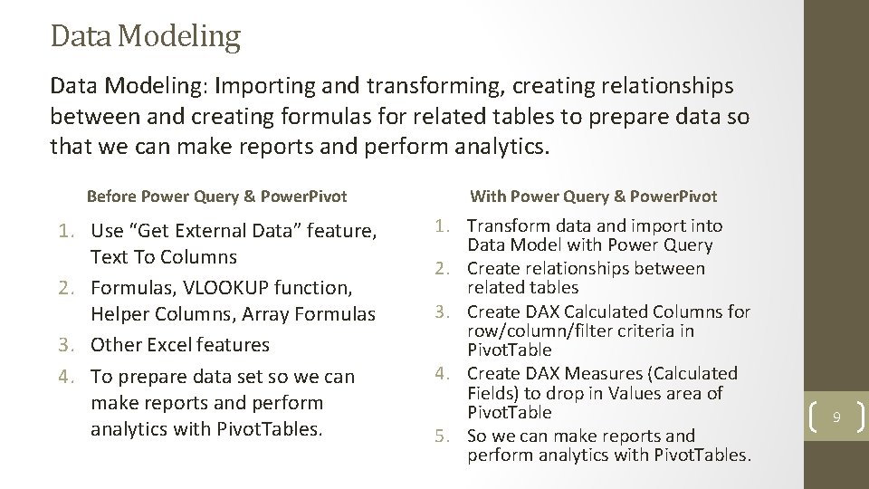 Highline Class BI 348 Basic Business Analytics using