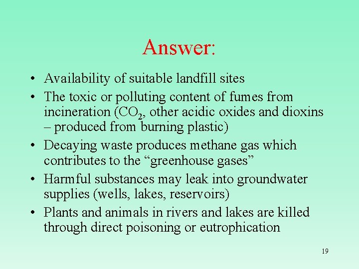 Impacts of Landfills Ecological Environmental and Urban Effects