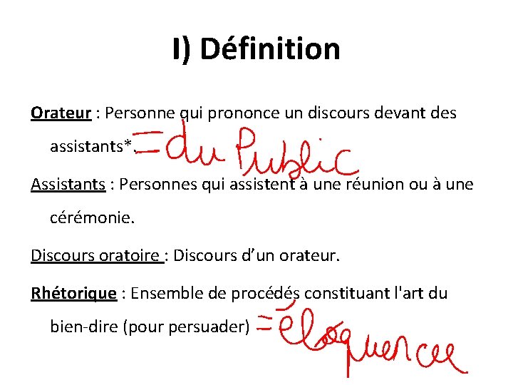 Le Discours Dun Orateur Sommaire Dfinitions Le but