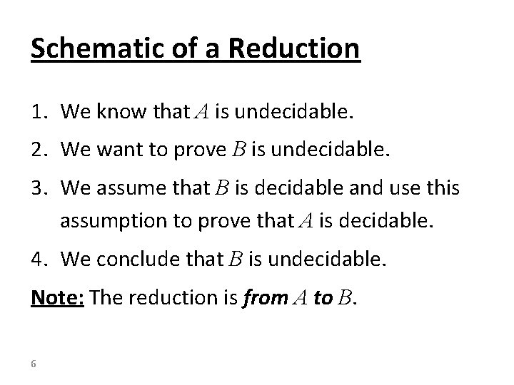 Introduction to Computability Theory Lecture 12 Reductions Prof