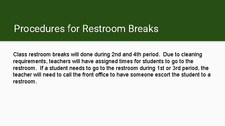 Bunn High School Reentry Information for Students Returning