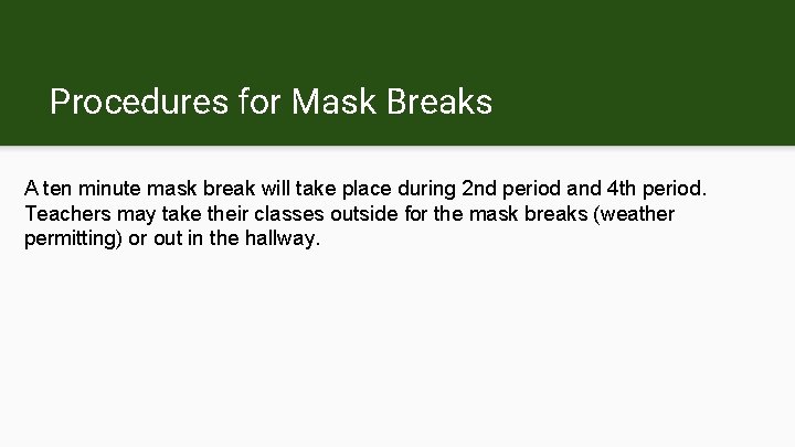 Bunn High School Reentry Information for Students Returning