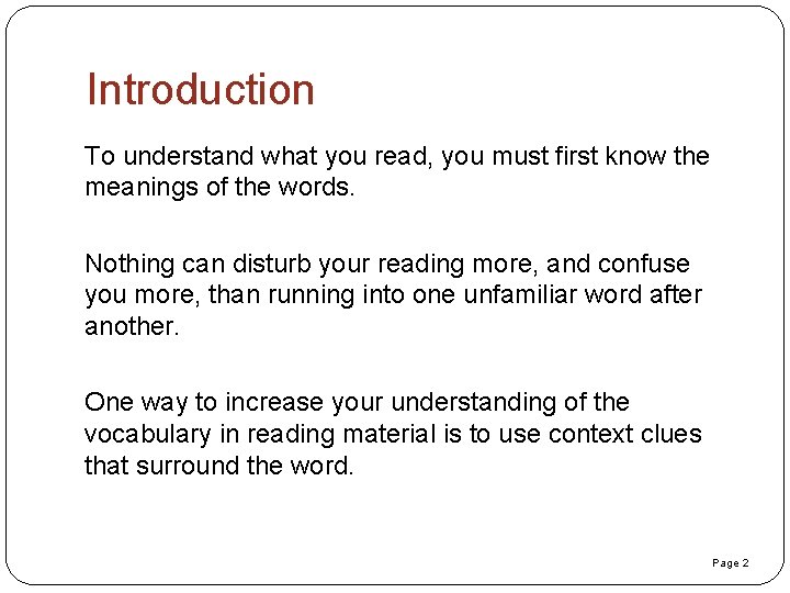 Reading For Context Clues And Vocabulary Growth Mastering
