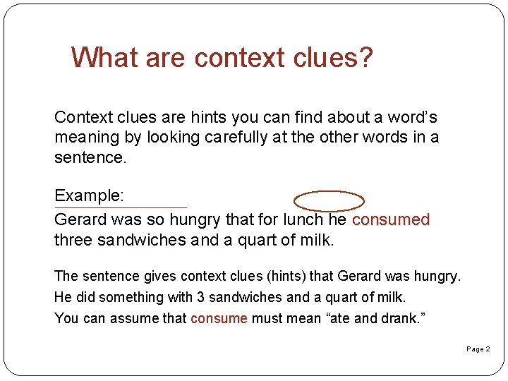 Reading For Context Clues And Vocabulary Growth Mastering