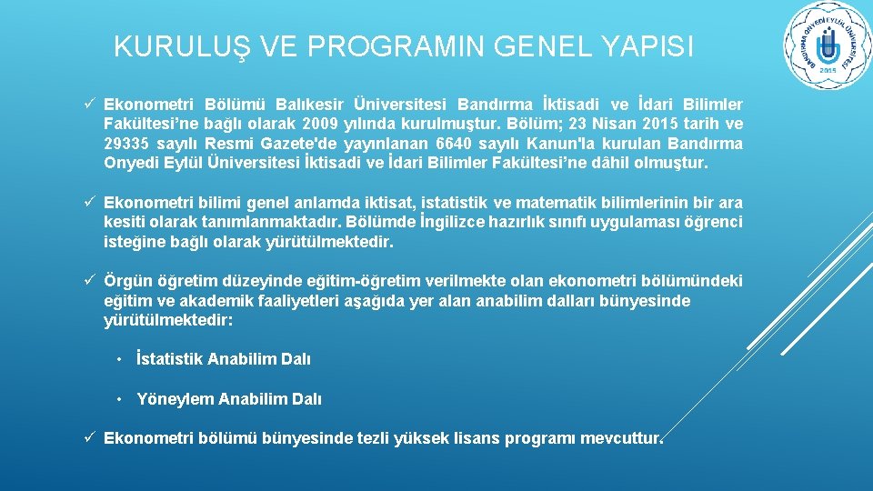 EKONOMETR BLMNE HOGELDNZ EKONOMETR BLM YNETM Do Dr