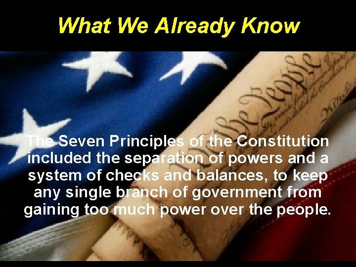 Lesson C5 Checks and Balances Todays Essential Question