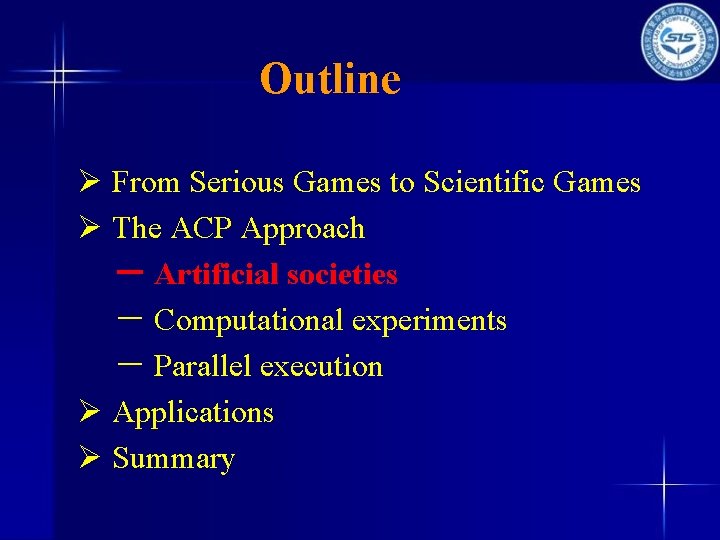 Toward Scientific Games An ACP Based Approach FeiYue
