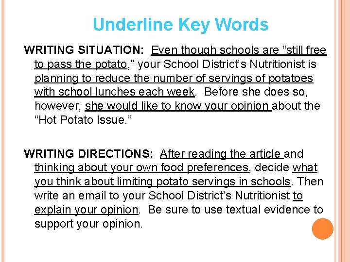 WRITING TO PASSAGE BASED PROMPTS ACROSS CONTENT AREAS