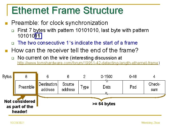 EEC484 Computer Networks Lecture 13 Wenbing Zhao wenbingzgmail