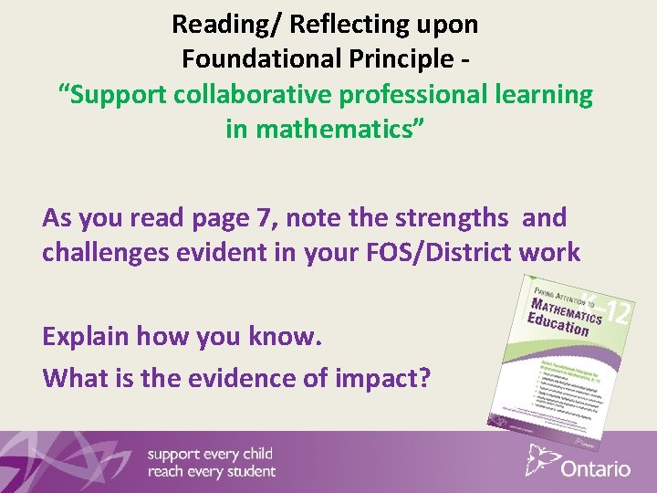 Exploring Foundational Principle Support collaborative professional ...