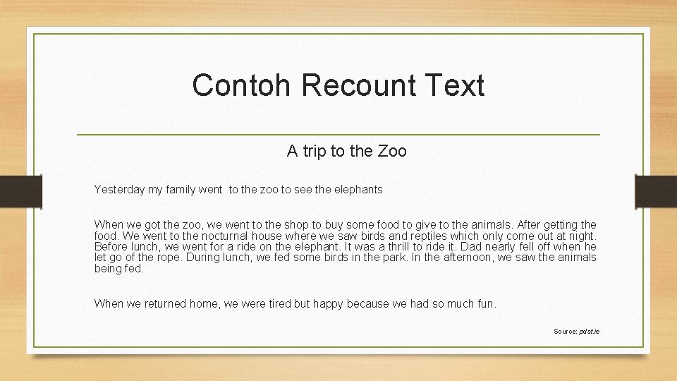 Recount Text By Suwondo S Pd M Si