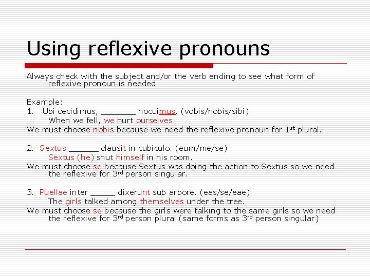 Chapter 27 Dative with special verbs Personal pronouns