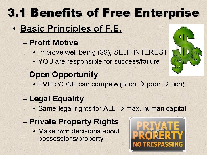 Chapter 3 3 1 Benefits of Free Enterprise
