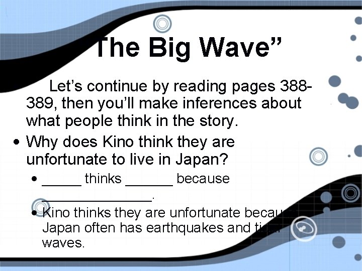 The Big Wave Reading Skill Making Inferences Making