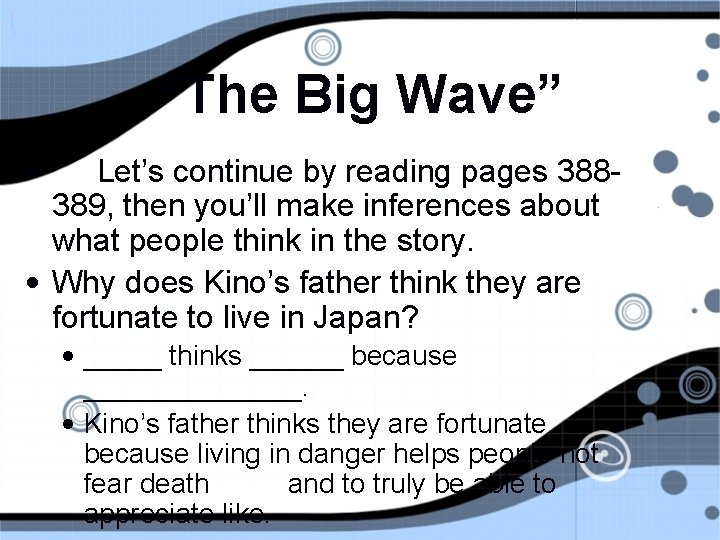 The Big Wave Reading Skill Making Inferences Making
