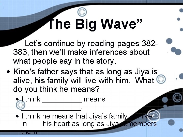 The Big Wave Reading Skill Making Inferences Making