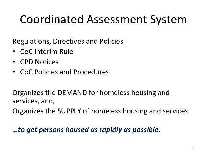 Homeless Response System Roles and Responsibilities of Metro