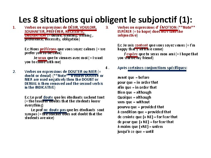 Le Subjonctif Q What is it A It