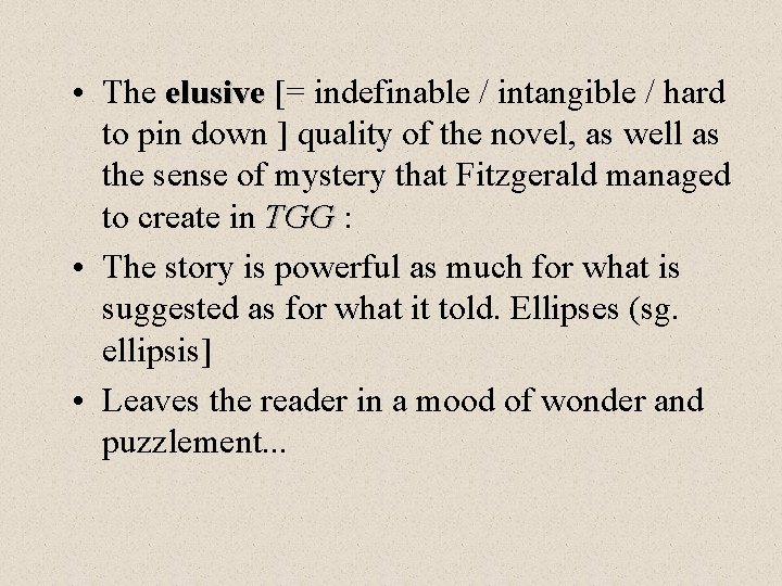The Great Gatsby Narrative structure 1 HOW is