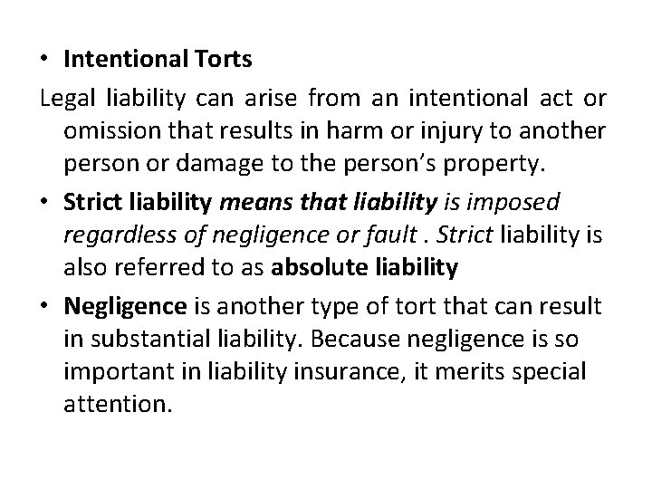 The Liability Risk Chapter 19 Learning Objectives Define