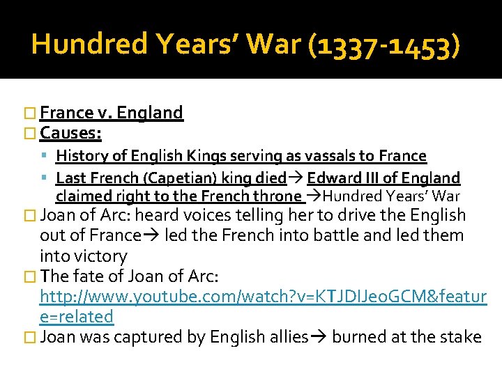 The Bubonic Plague and the Hundred Years War