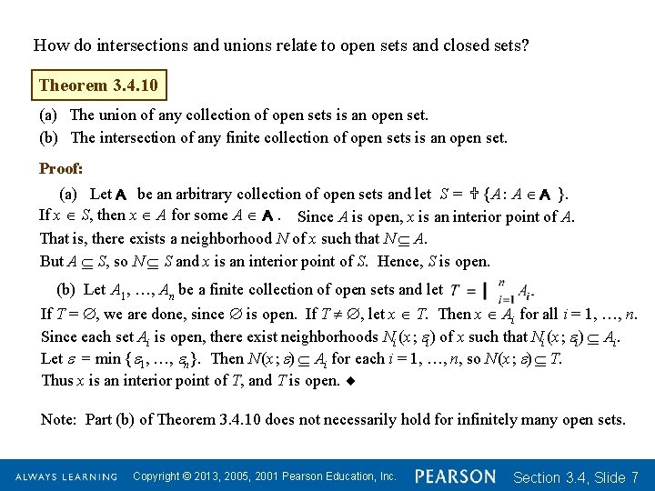 Chapter 3 The Real Numbers Copyright 2013 2005