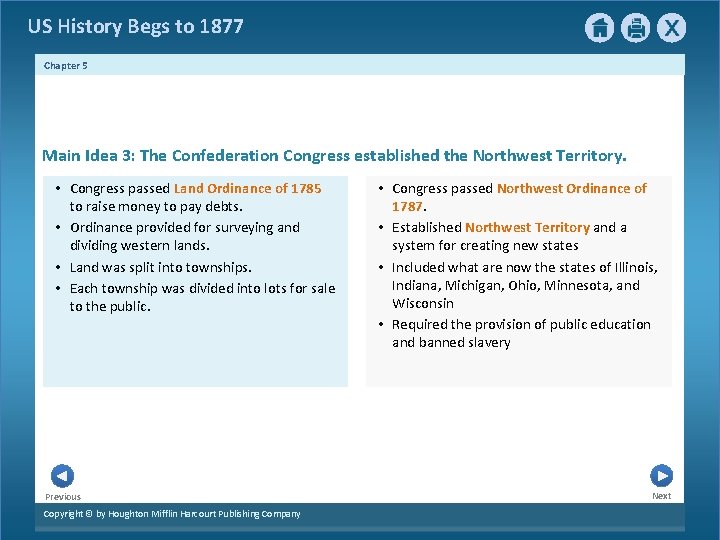 US History Begs to 1877 Chapter 5 The