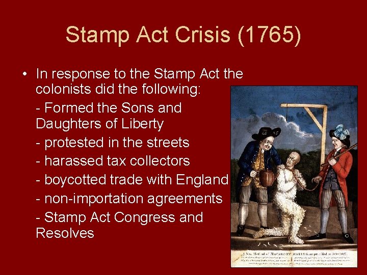 British Acts and Colonial Reactions Cause and Effect