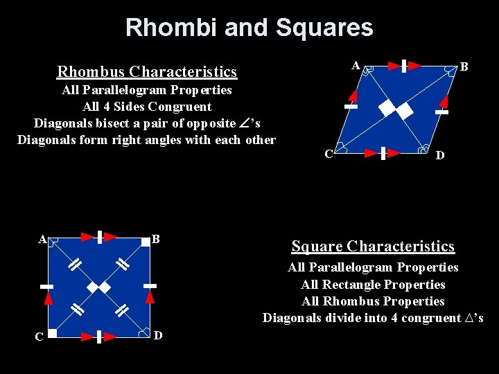 Lesson 8 5 Rhombi and Squares Transparency 8