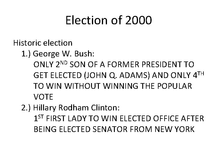 2000 Present Unit Objectives To understand the causes