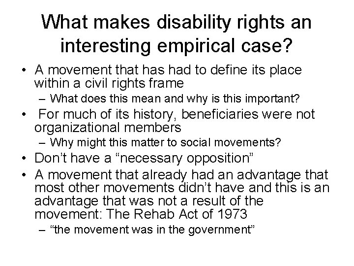 The Disability Rights Movement A Sociological Perspective David