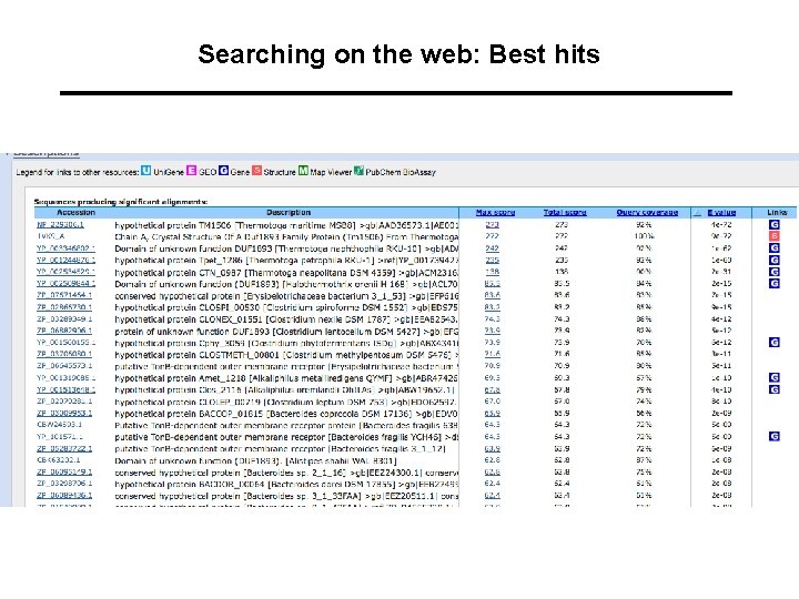 BLAST Sequence alignment Evalue Extreme value distribution Database