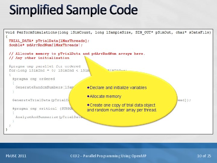 Writing Parallel Processing Compatible Engines Using Open MP